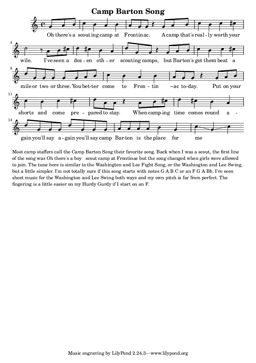 Summer Camp Song List